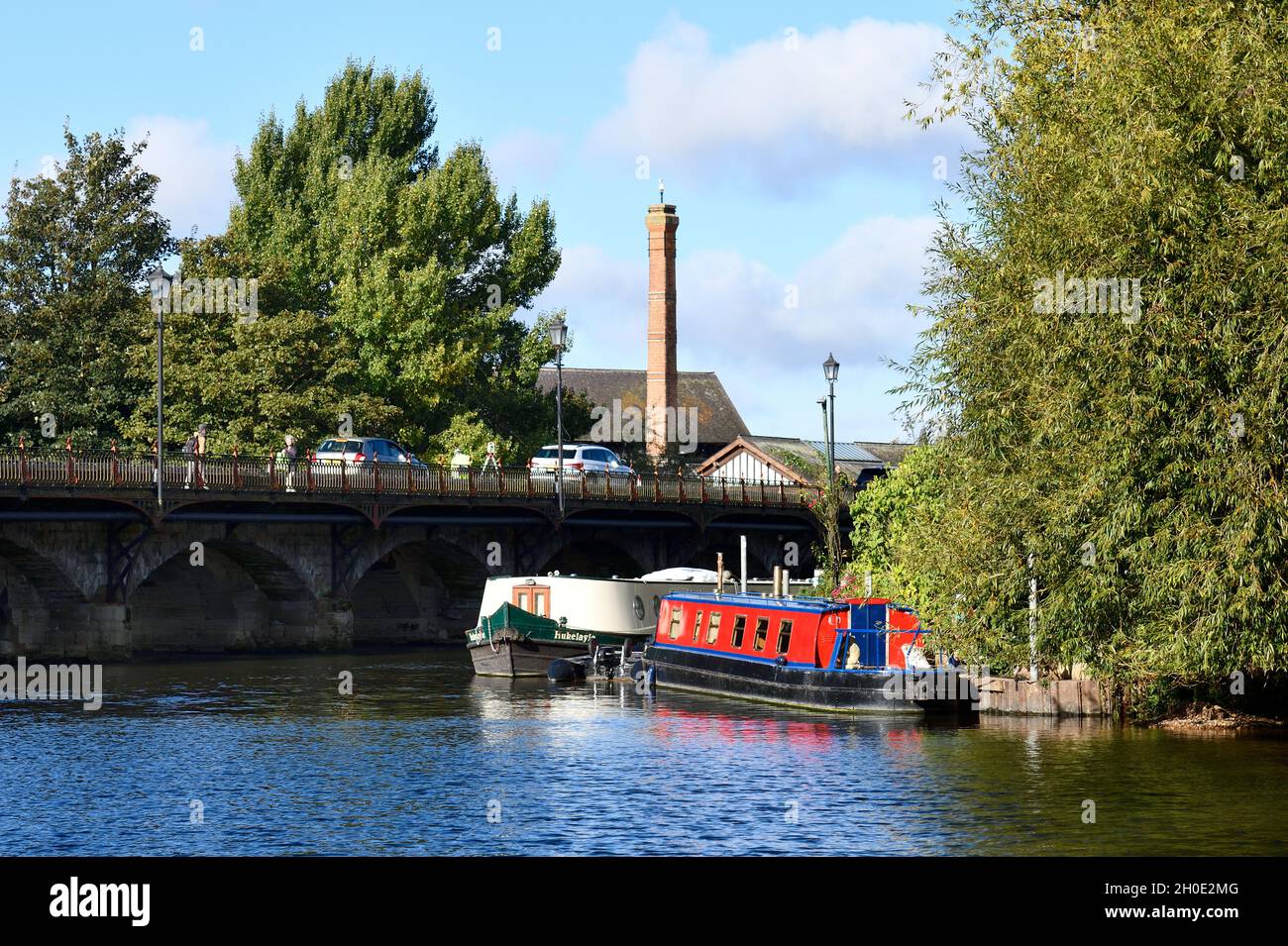 Canal Boats moored at Clopton Bridge Stratford upon Avon Warwickshire ...