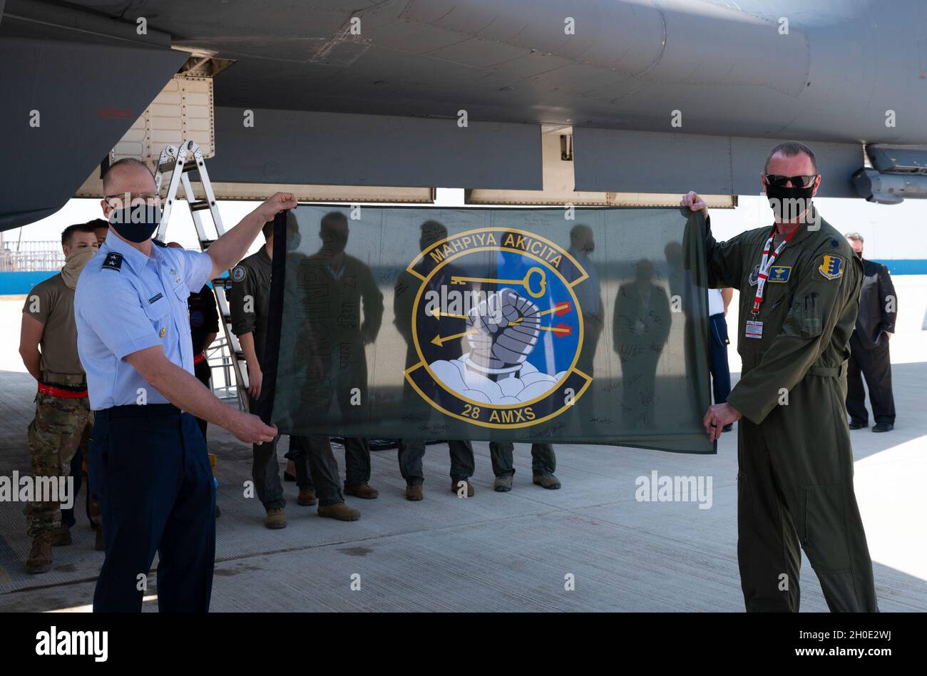 U.S. Air Force Lt. Col. Michael Fessler (right), 34th Expeditionary ...
