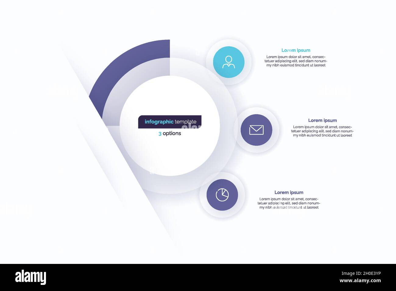 Three option circle infographic design template. Vector illustration ...