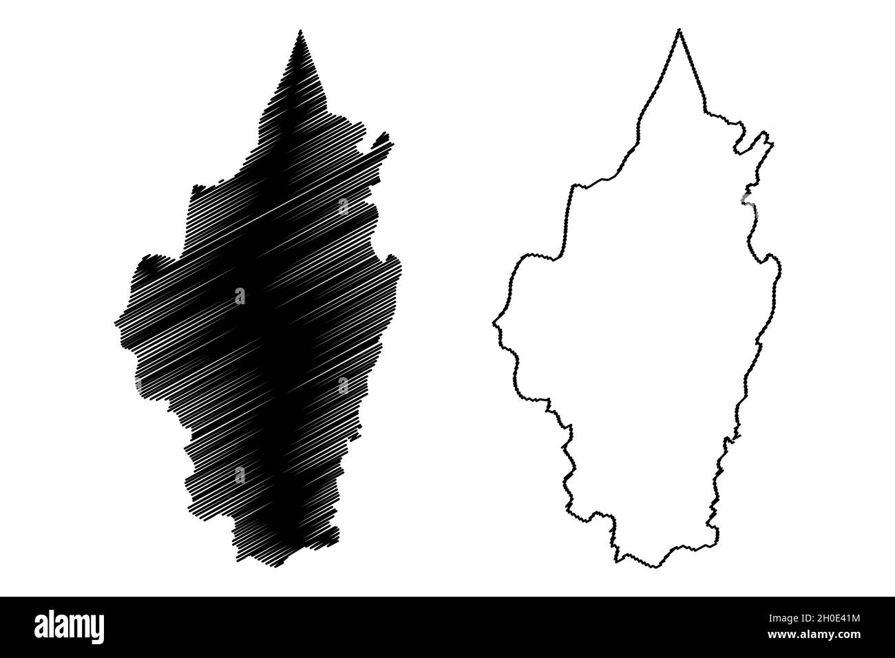 Kolasib district (Mizoram State, Republic of India) map vector ...