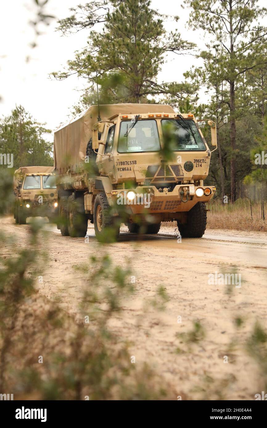 Vehicles assigned to 396th Composite Truck, 87th Combat Sustainment ...