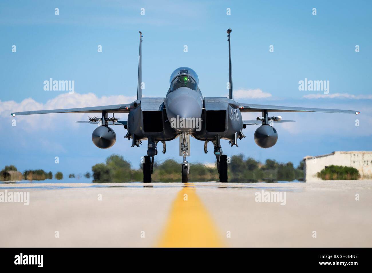 A U.S. Air Force F-15E Strike Eagle assigned to the 48th Fighter Wing ...