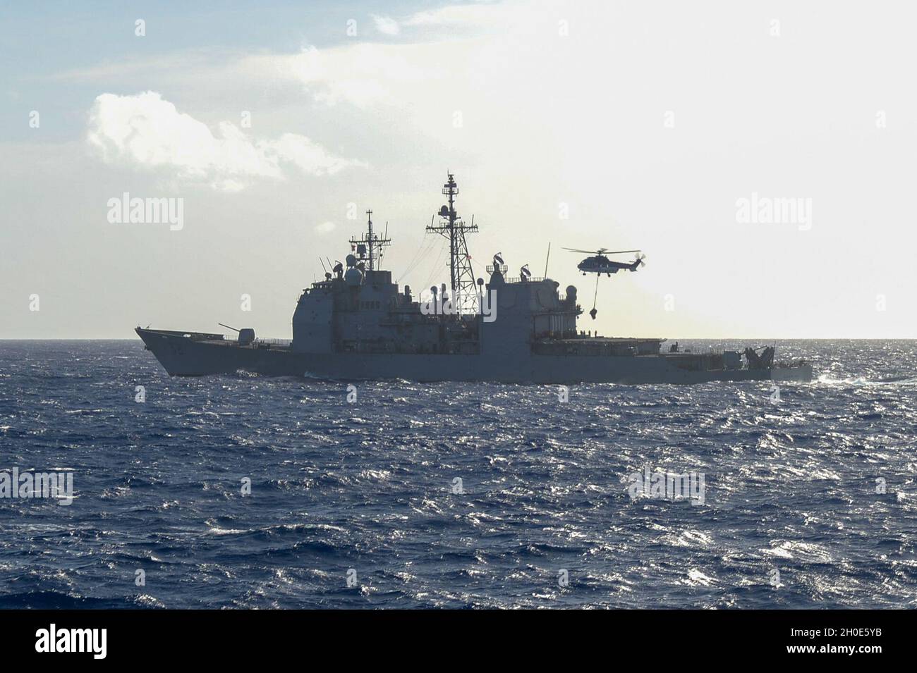 PACIFIC OCEAN (Feb. 7, 2021) An H225 Super Puma helicopter, assigned to ...