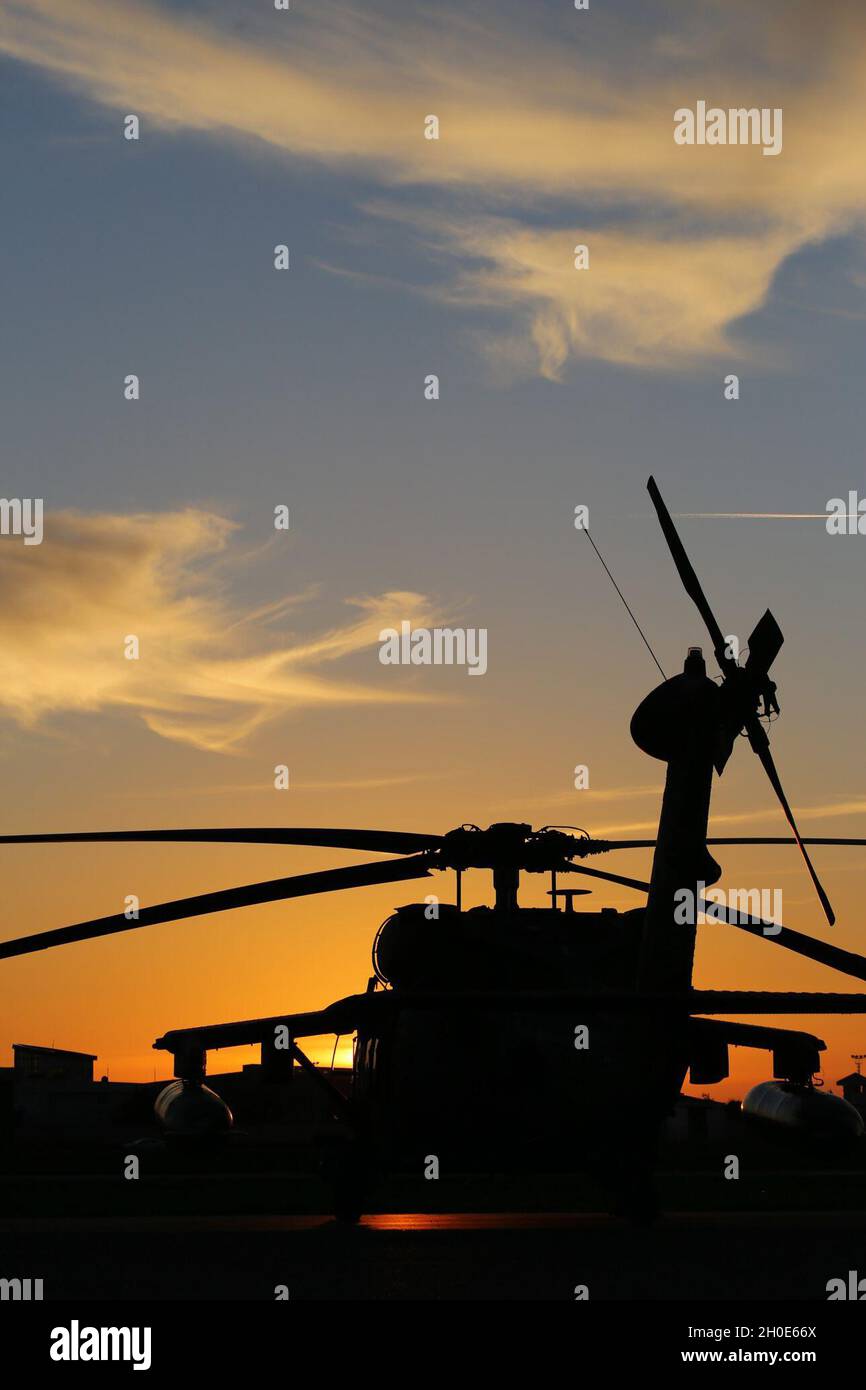 A UH-60 Black Hawk helicopter, assigned to the 28th Expeditionary ...