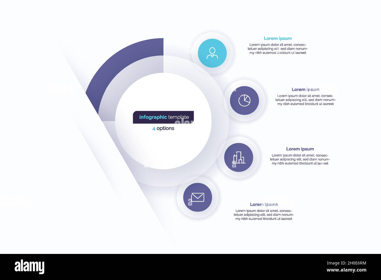 Four option circle infographic design template. Vector illustration Stock Vector Image & Art - Alamy