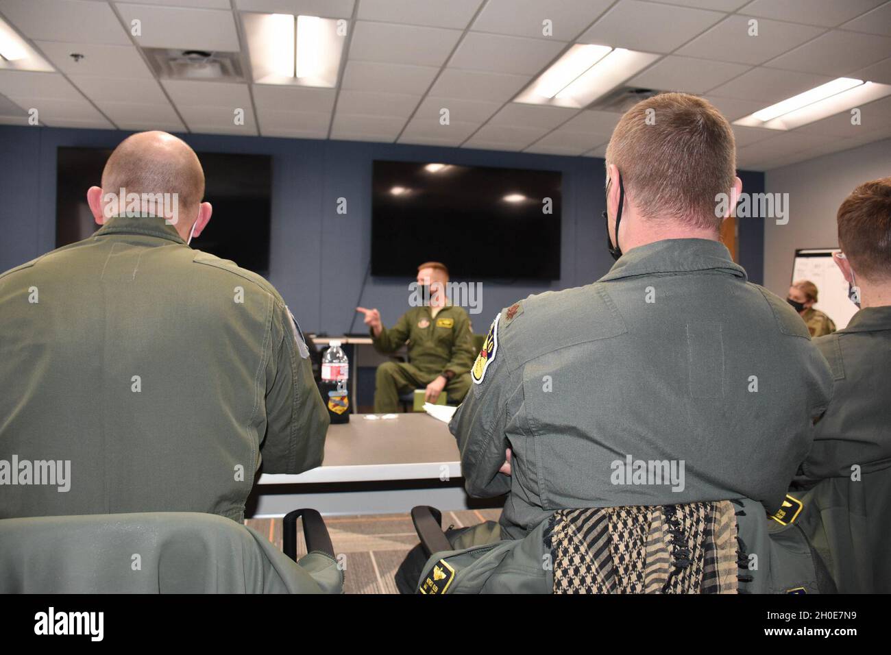 US Air Force Col. Mike Schultz, the 442d Fighter Wing Commander, speaks ...