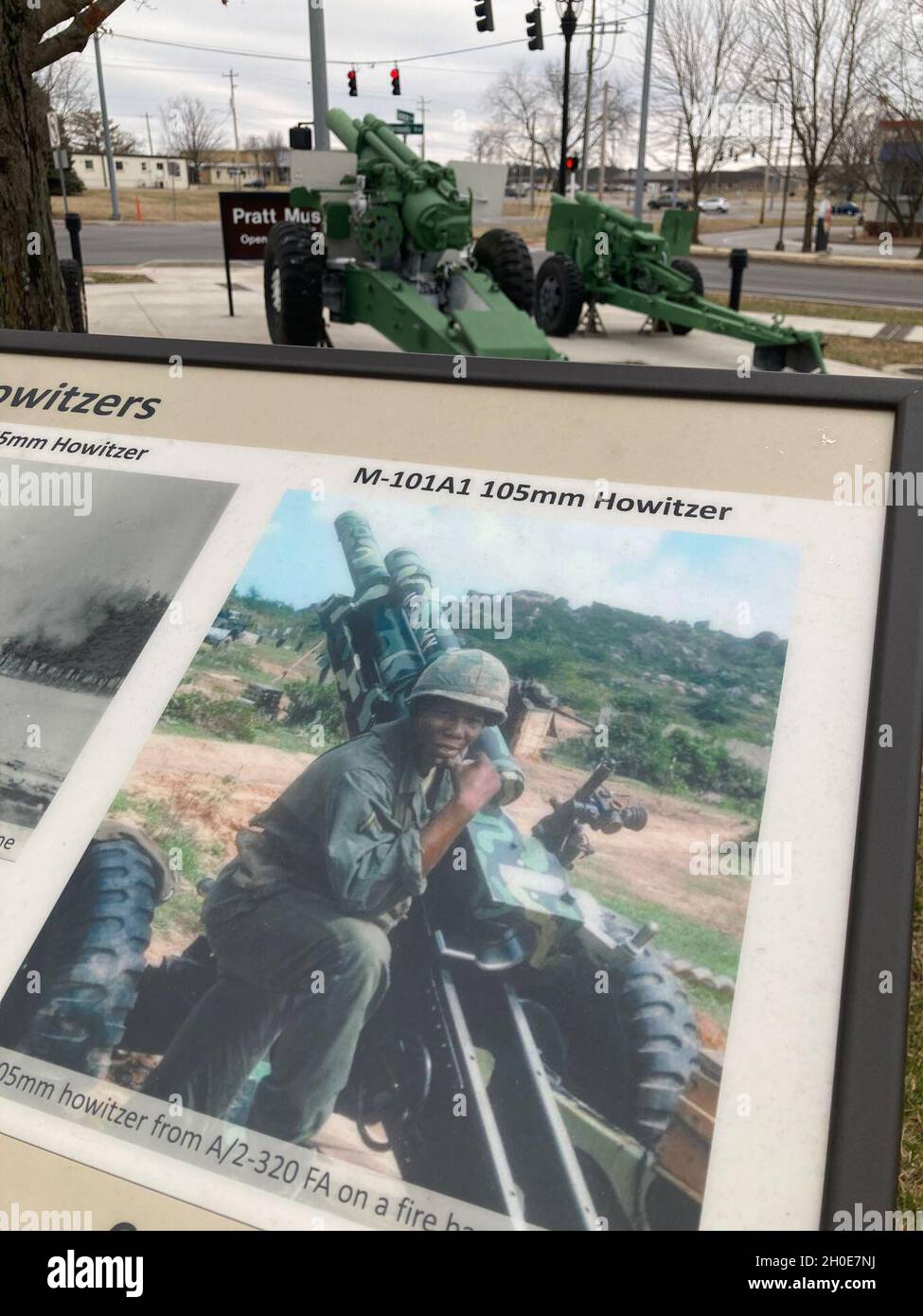 Howitzers used by 101st Airborne Division are on display at the Gen ...