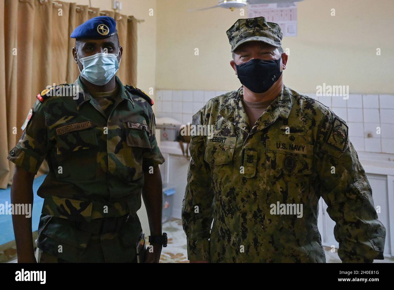 Lt. Col. Mohamed Djama Kyad (left), the Armed Forces of Djibouti (FAD ...