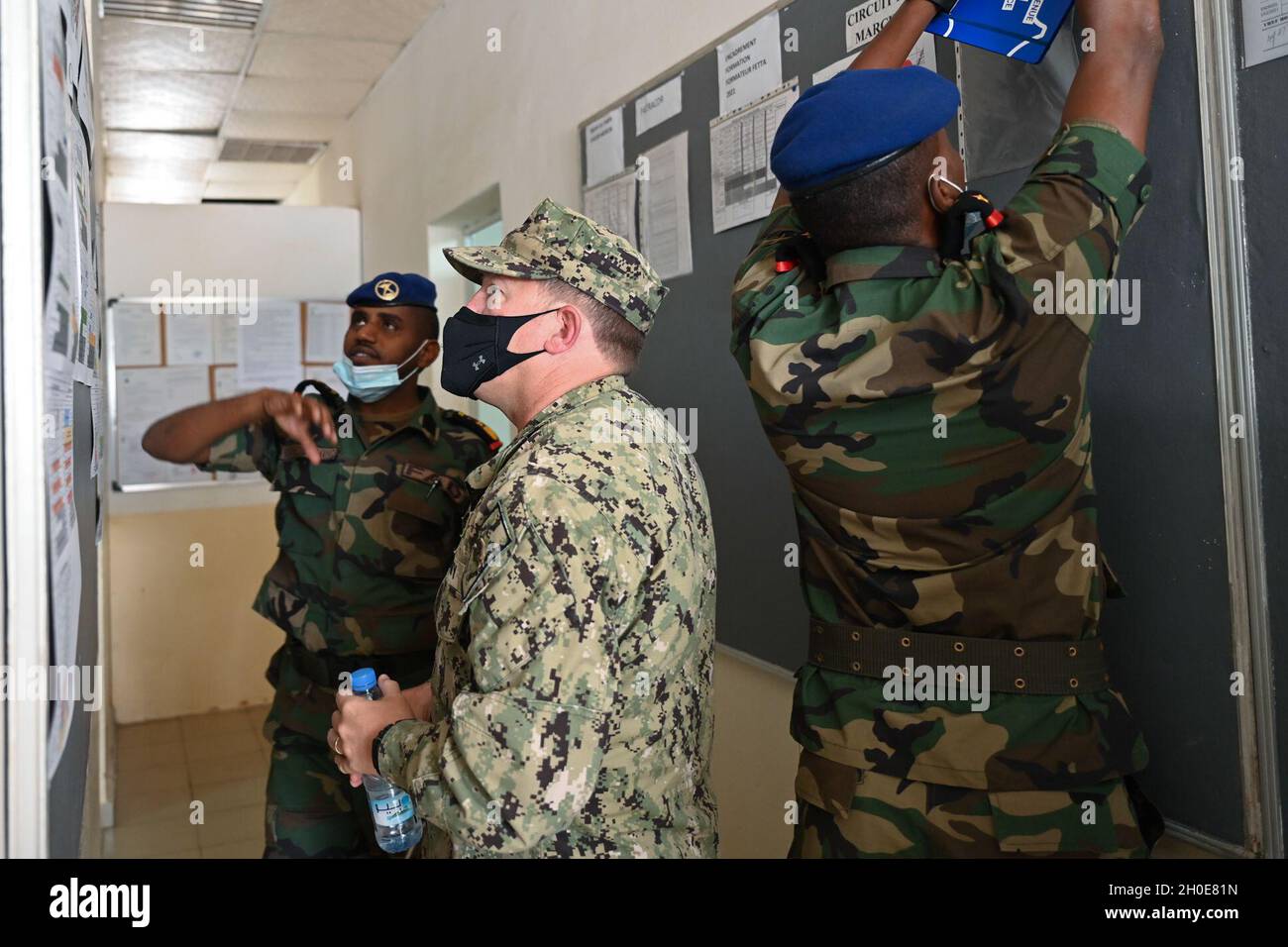 Lt. Col. Mohamed Djama Kyad (left), the Armed Forces of Djibouti (FAD ...