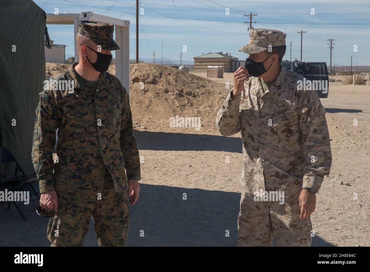 U.S. Marine Corps Col. Kemper Jones, left, commanding officer ...