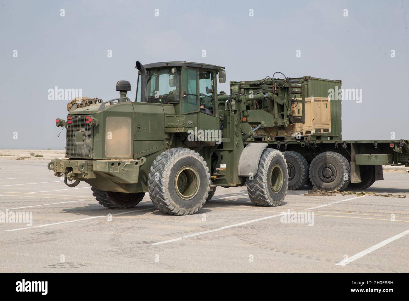A U.S. Marine Corps Tractor, Rubber-Tired, Articulated Steering, Multi ...
