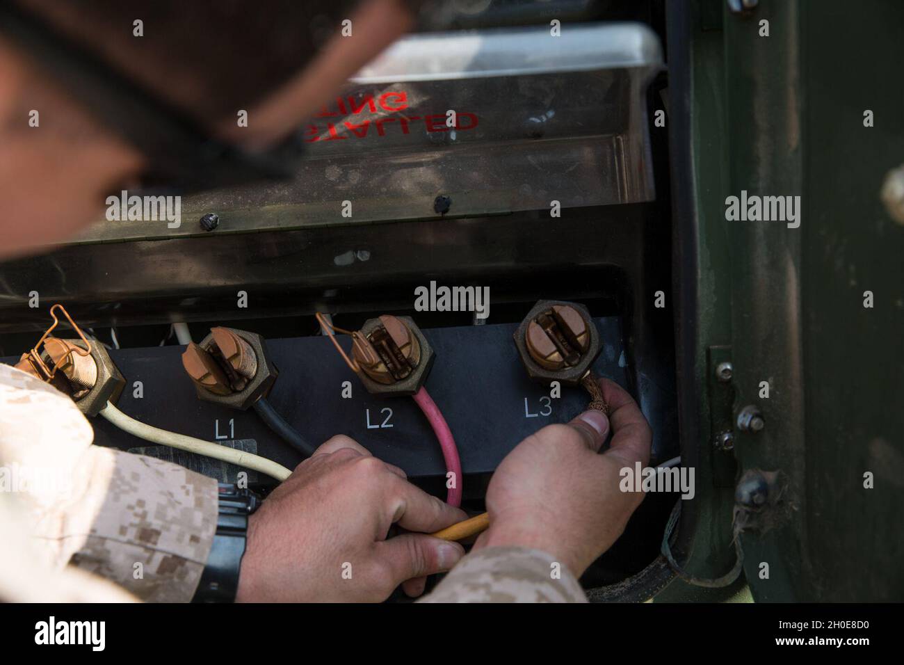 U.S. Marine Corps Sgt. Jose Velasquez, an electrician with Combat ...