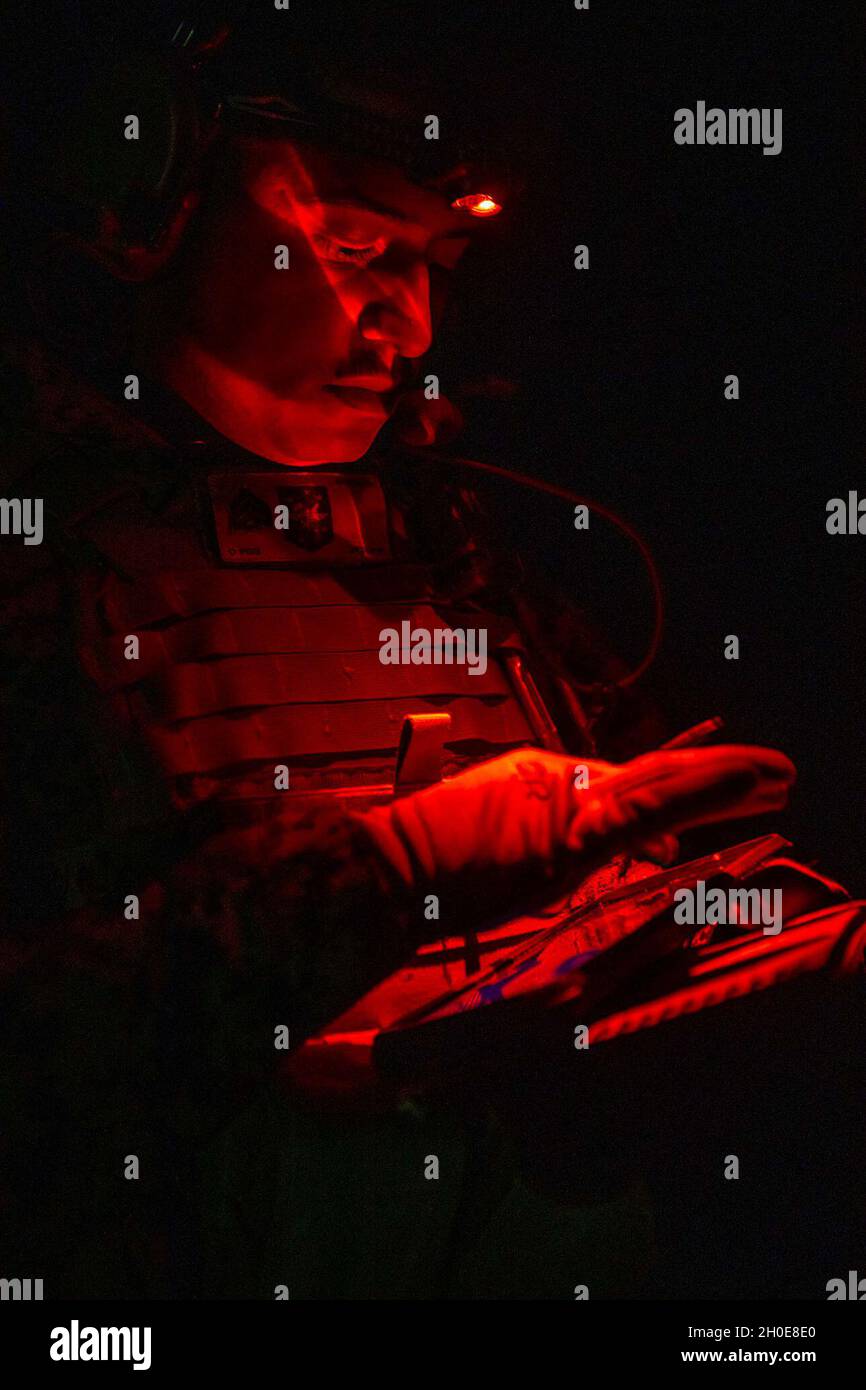 U.S. Marine Corps Sgt. Jose Romo, a fire support chief with 1st Air ...