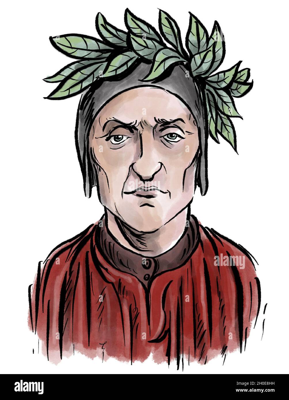 the poet dante illustration Stock Photo - Alamy