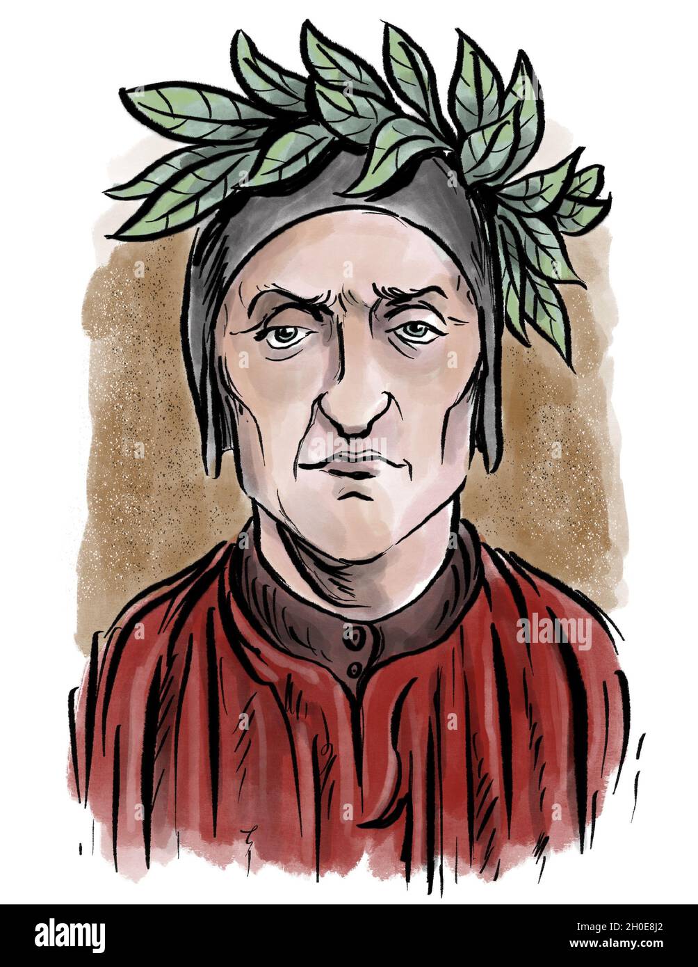 the poet dante illustration Stock Photo - Alamy