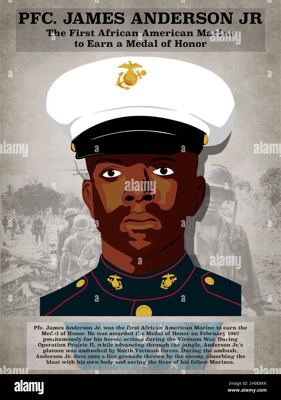 Pfc. James Anderson Jr. was the first African American Marine to earn the Medal of Honor. He was ...