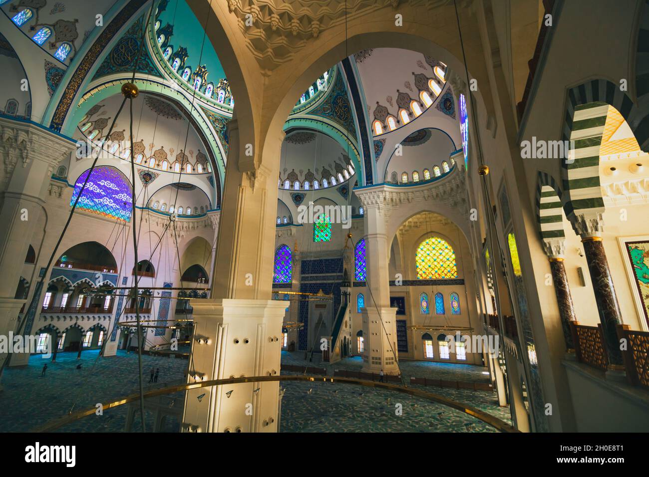 Istanbul Turkey - 9.27.2021: Interior of Camlica Mosque in Istanbul ...