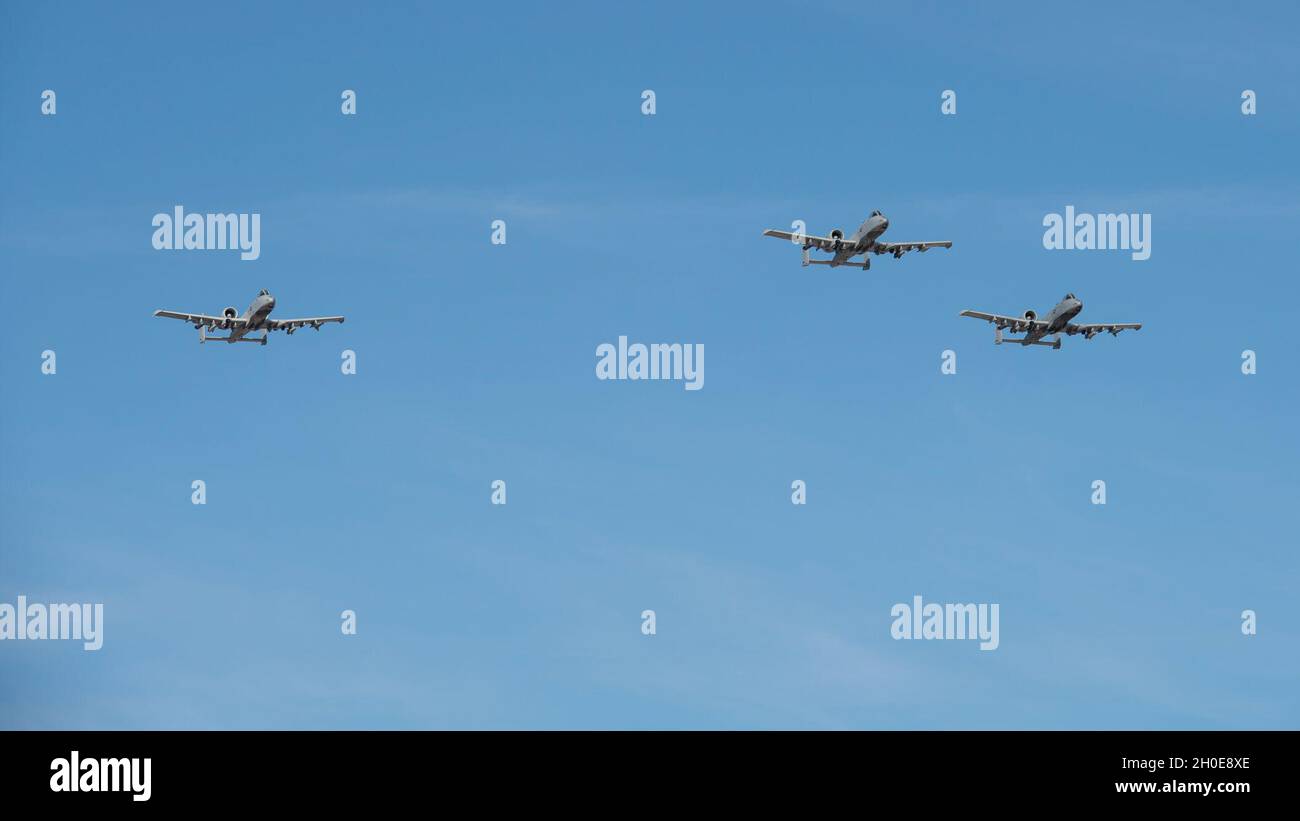 A-10 Thunderbolt IIs assigned to the 124th Fighter Wing perform a ...