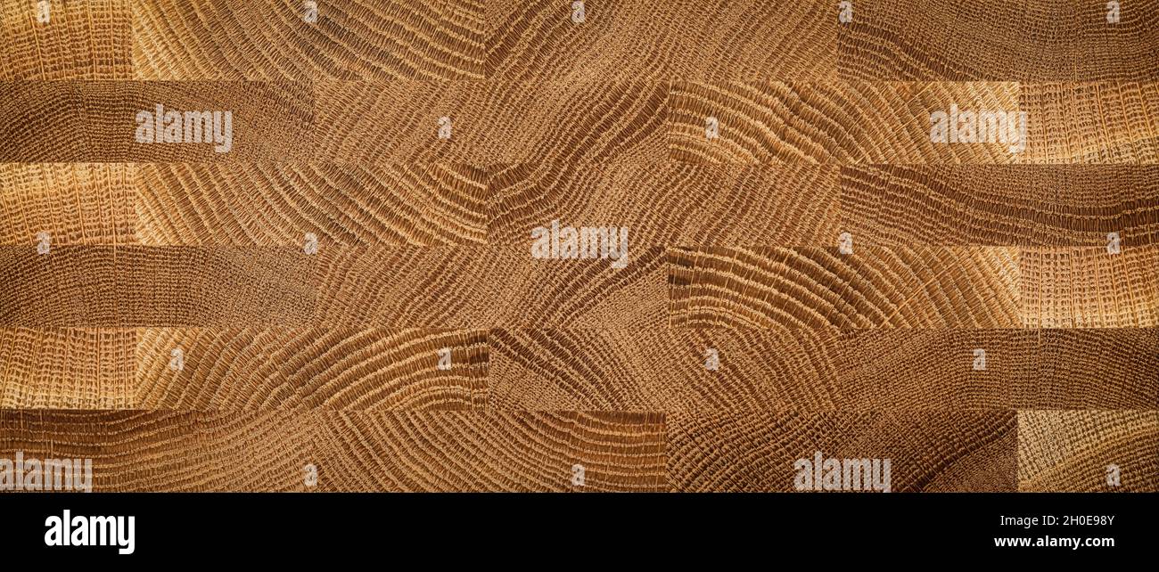 Cross section of oak wood plank texture mosaic long background. Oak ...
