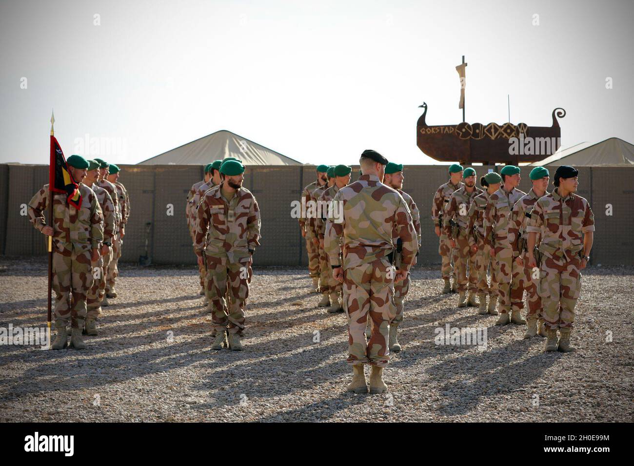 Norwegian Soldiers from Task Force Vikings conduct a transfer of ...