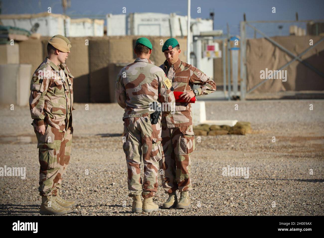 Norwegian Soldiers from Task Force Vikings conduct a transfer of ...