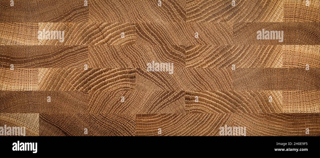 Cross section of oak wood plank texture mosaic long background. Oak ...