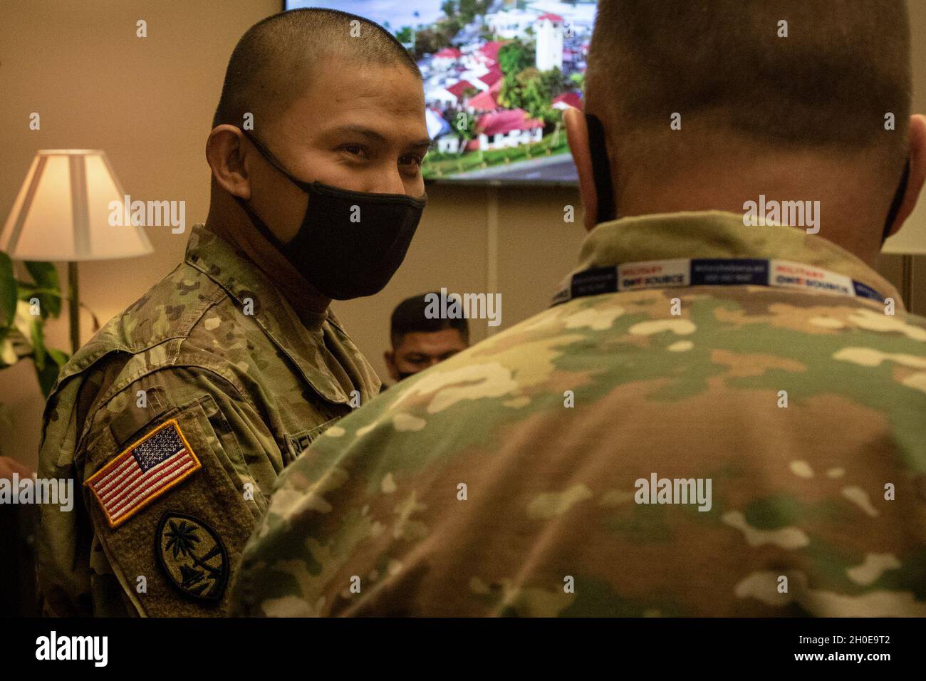 U.S. Soldier 1st Lt. Ryan Arellano with Guam National Guard looks on ...