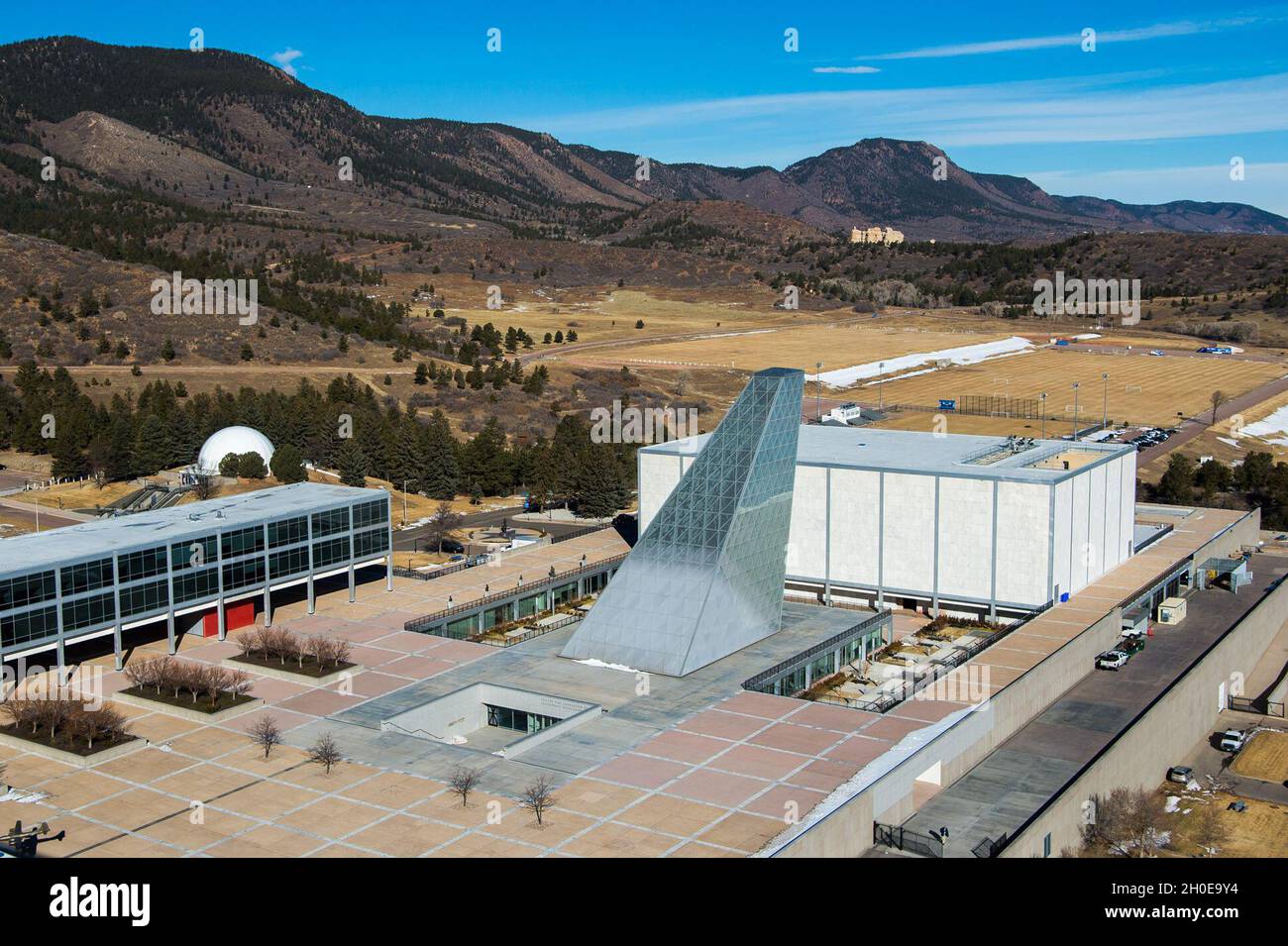 U.S. AIR FORCE ACADEMY, Colo. – A bird's-eye view of the Polaris Hall ...