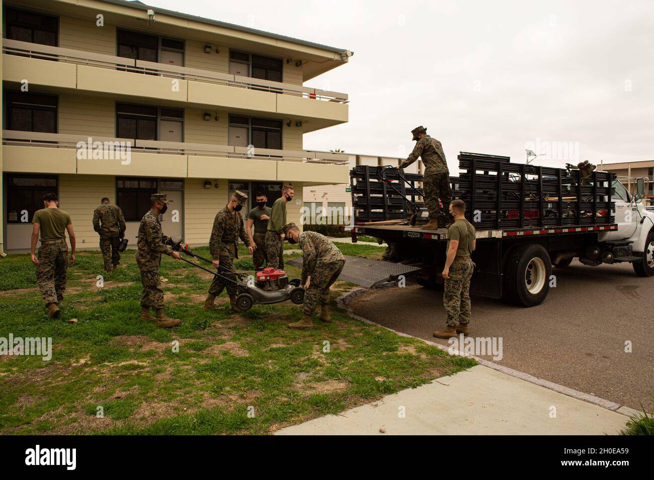 U.S. Marines with Headquarters and Headquarters Squadron, Marine Corps ...