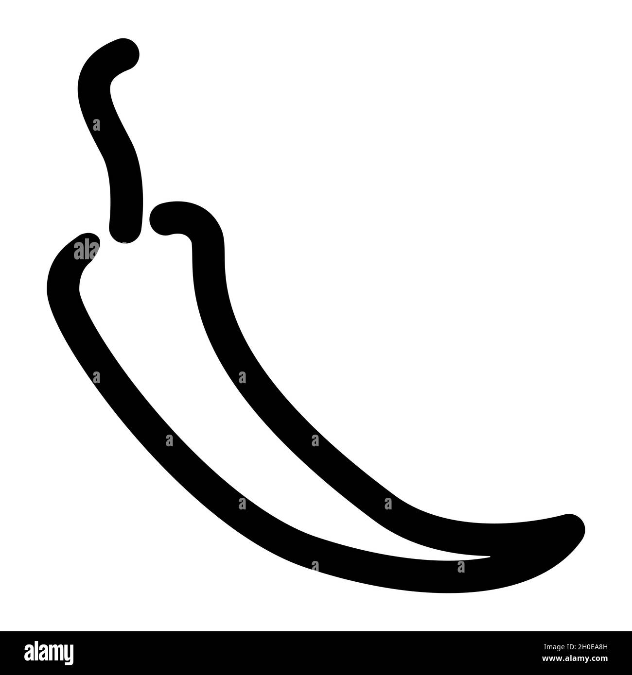Vector monochrome illustration of chili logo Simple outline design ...