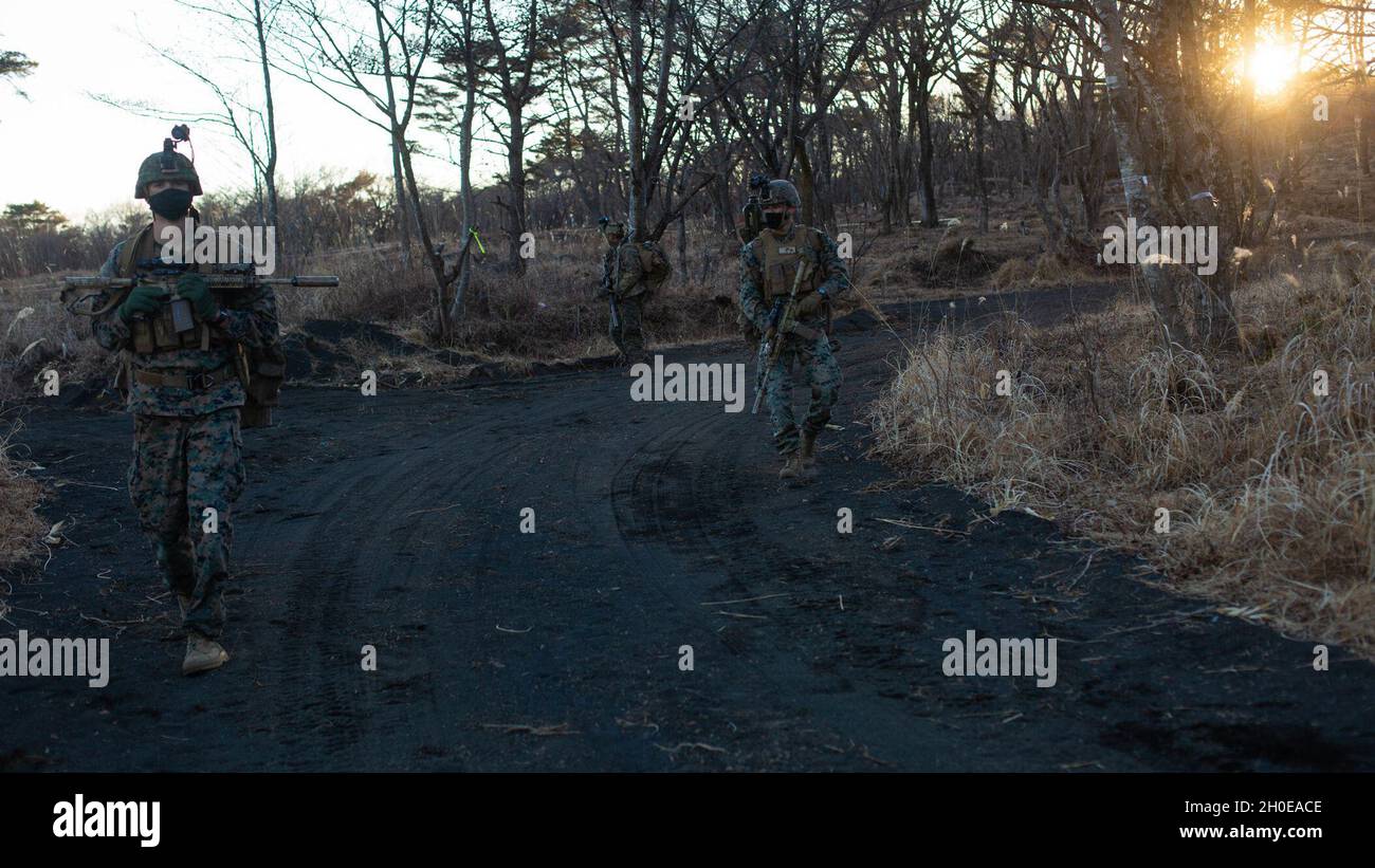U.S. Marines with 3d Battalion, 8th Marine Regiment, patrol during Fuji ...