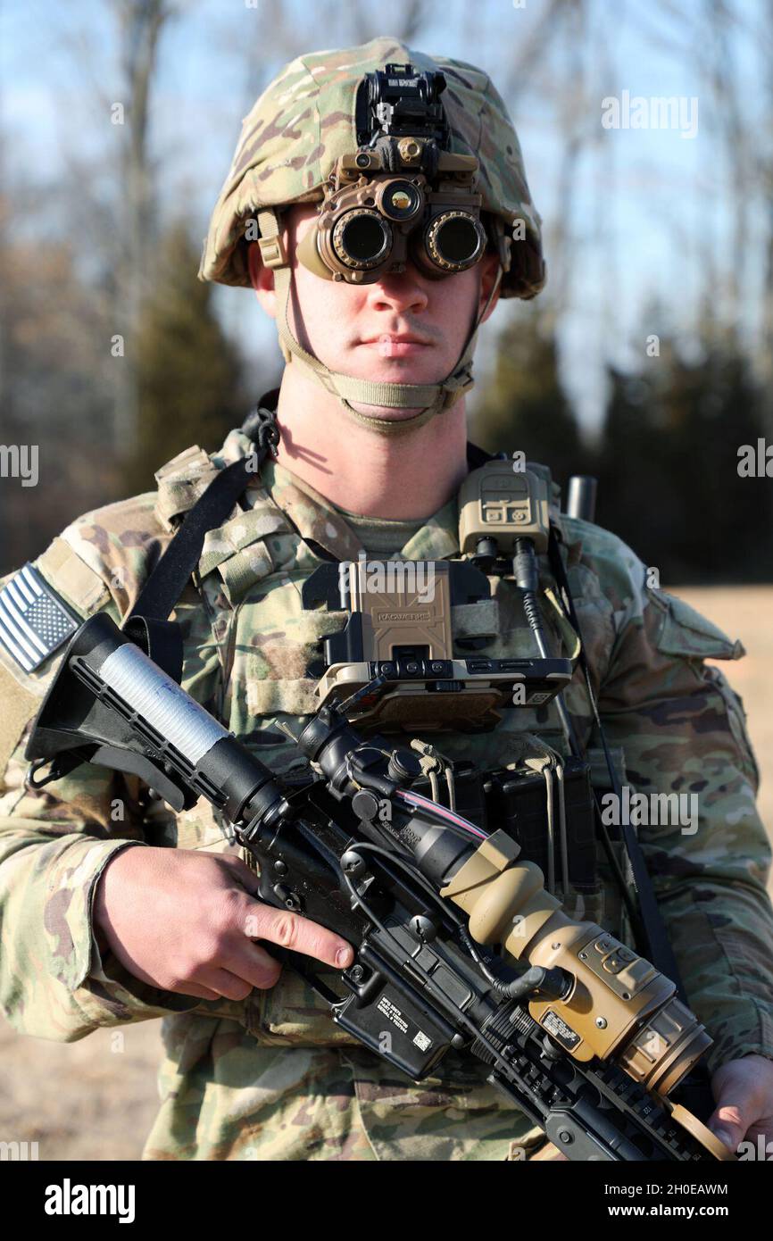 A Soldier from the 2-506, 101st Airborne Division dons the Enhanced ...
