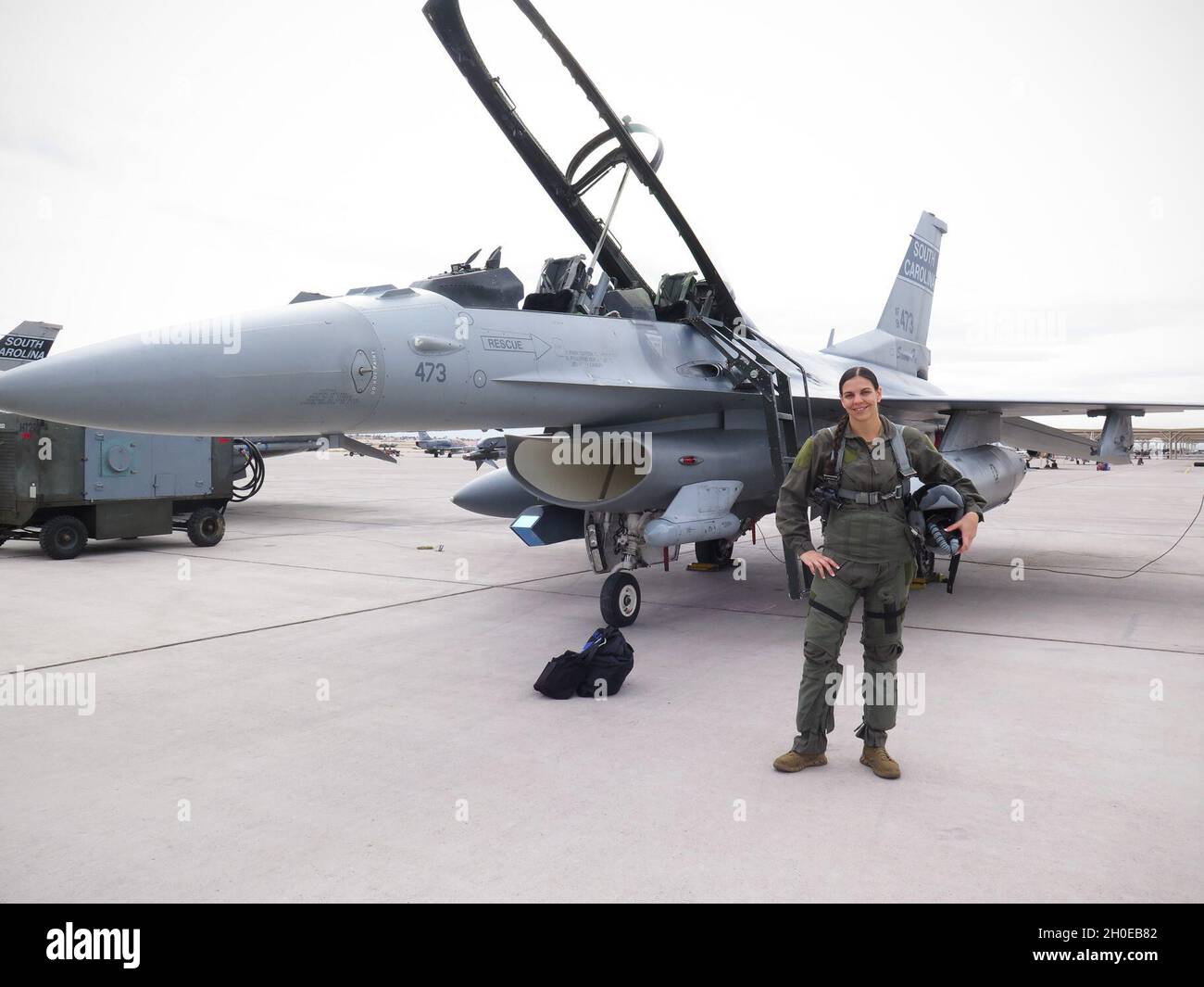 U.S. Air Force Tech. Sgt. Brittany Thomas receives a familiarization ...