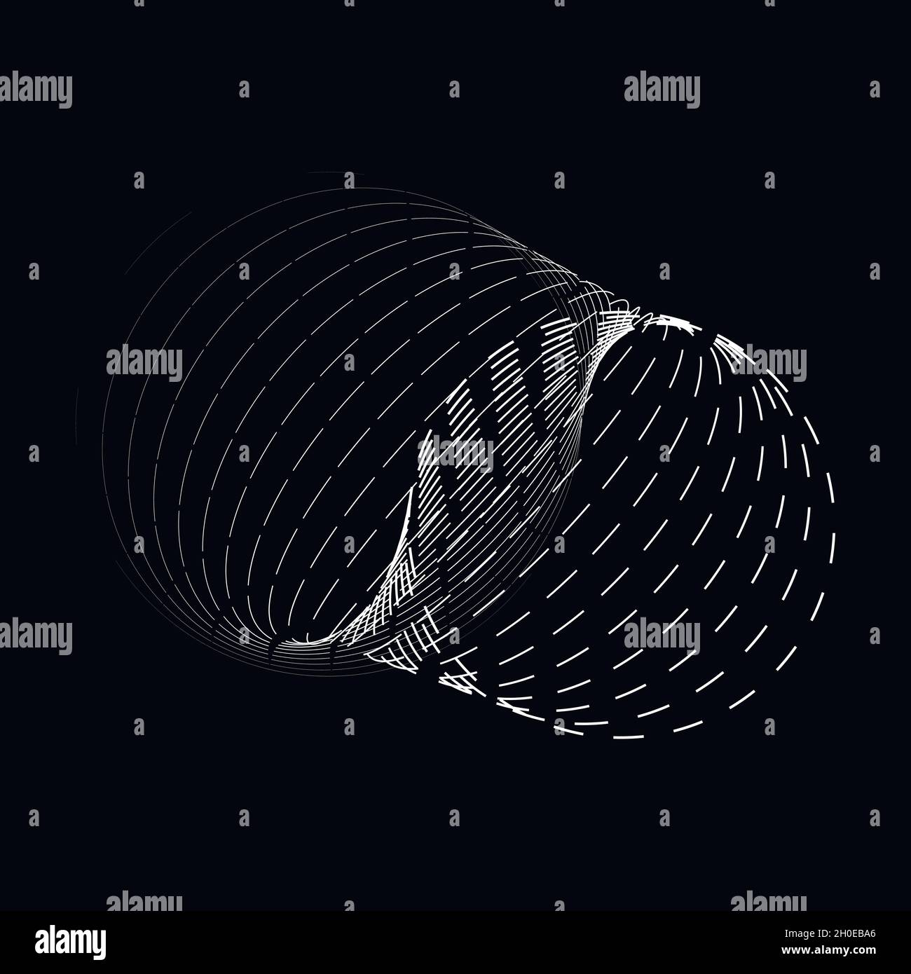 Modern abstract vector illustration. Digital futuristic monochrome ...