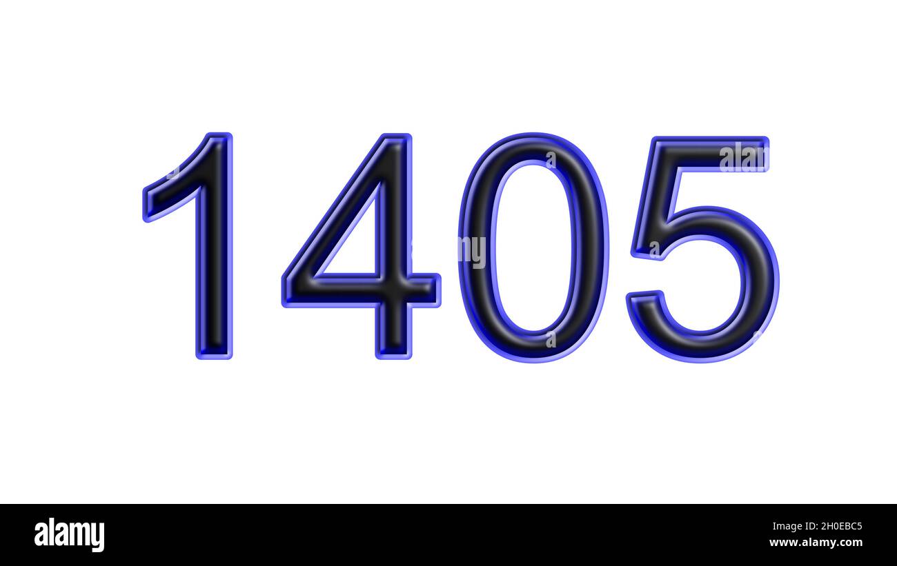 blue 1405 number 3d effect white background Stock Photo - Alamy