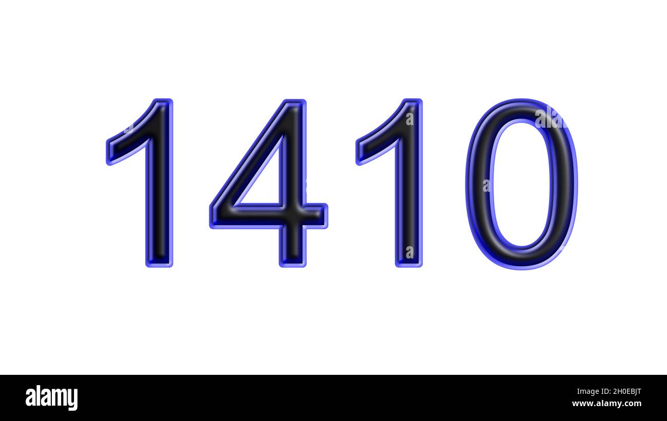 blue 1410 number 3d effect white background Stock Photo - Alamy