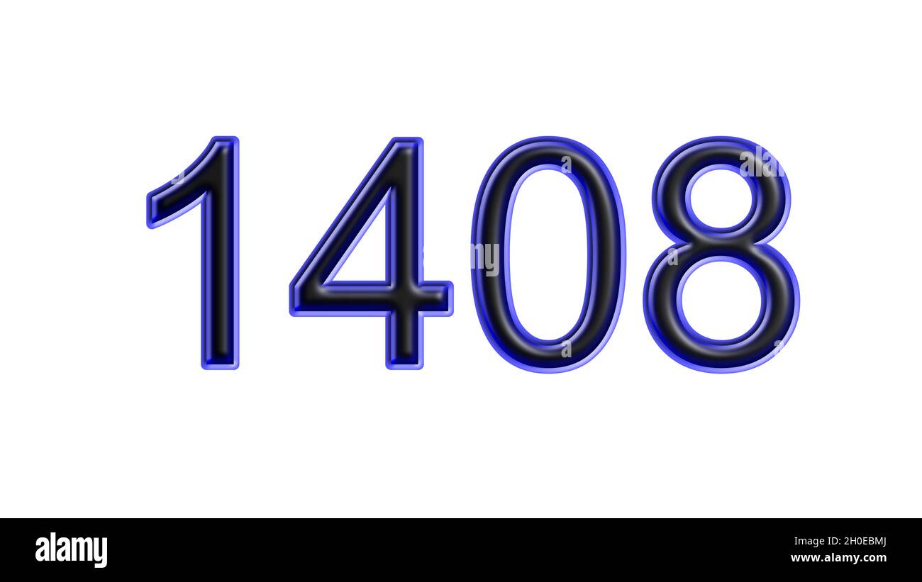 blue 1408 number 3d effect white background Stock Photo - Alamy