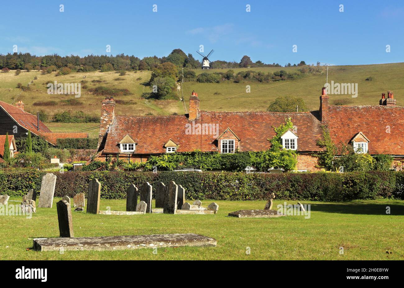 English Landscape in the Chiltern Hills with the Village of Turville ...