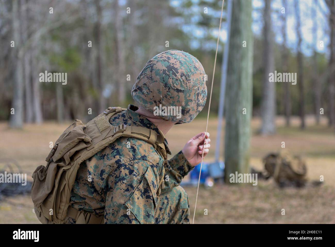 U.S. Marine Corps Lance Cpl. Devin Gerdes, a radio operator assigned to ...