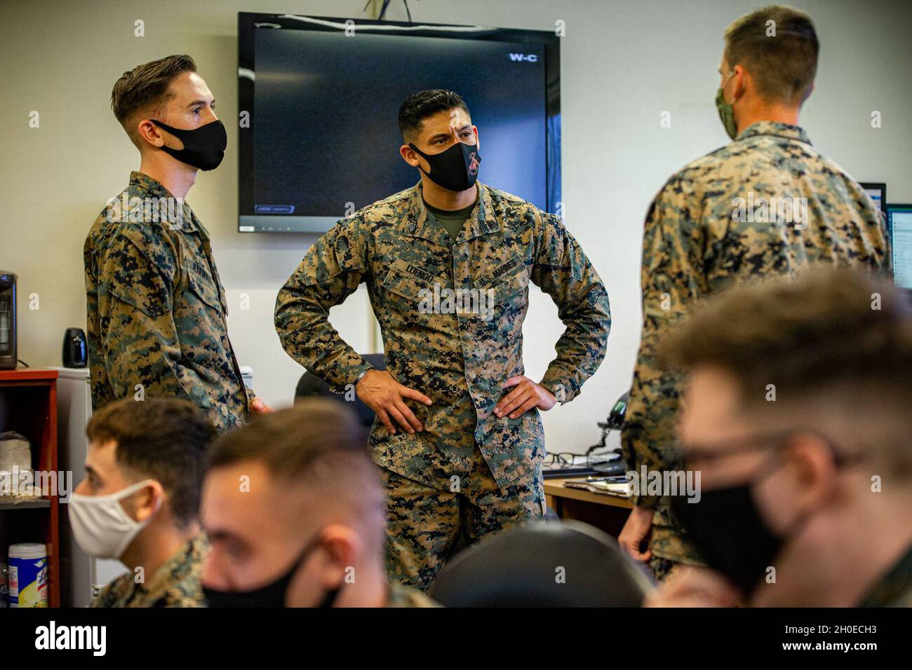 U.S. Marine Corps Sgt. Avery Luengo, the platoon sergeant for G-6 ...