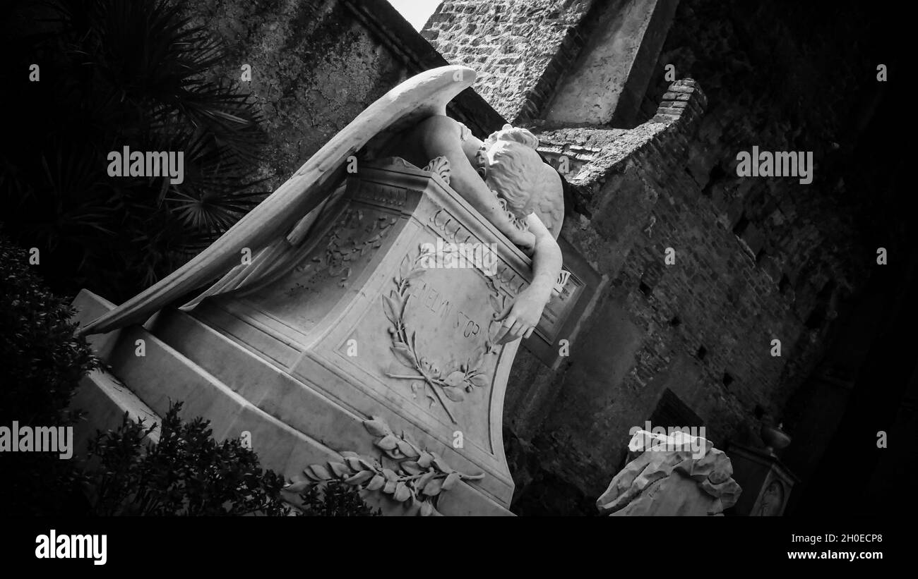 Cemetery graveyard night Black and White Stock Photos & Images - Alamy