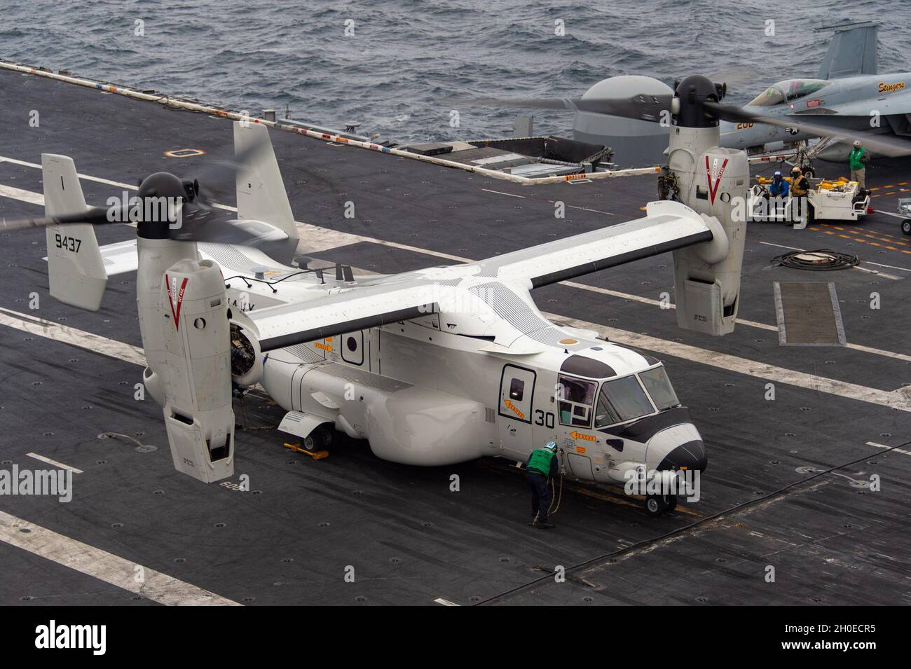 210210-N-RO680-1005 PACIFIC OCEAN (Feb. 10, 2021) A CMV-22B Osprey from ...