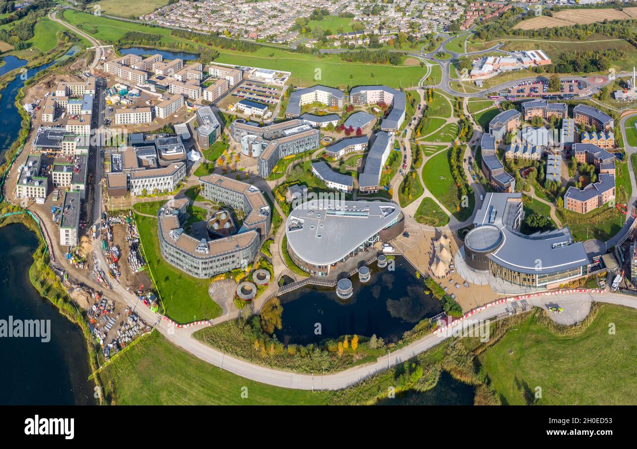 UNIVERSITY OF YORK, YORK, UK - OCTOBER 11, 2021. An aerial view of the ...