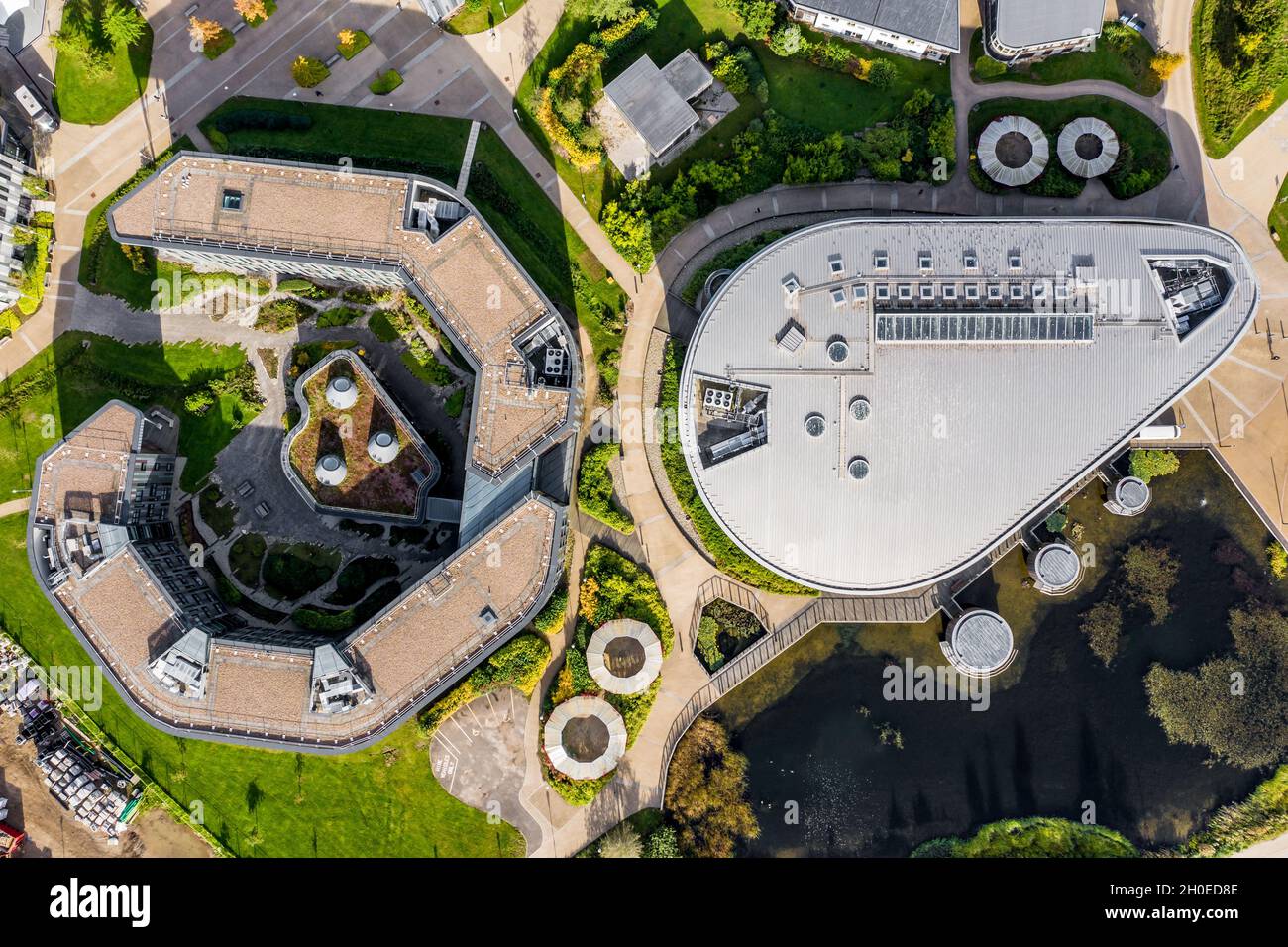 UNIVERSITY OF YORK, YORK, UK - OCTOBER 11, 2021. An aerial view of the ...