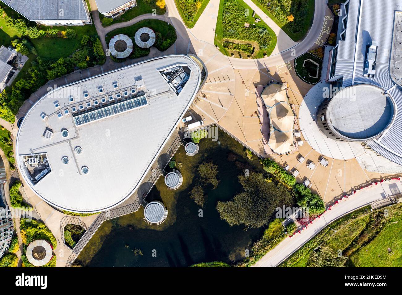 UNIVERSITY OF YORK, YORK, UK - OCTOBER 11, 2021. An aerial view of the ...