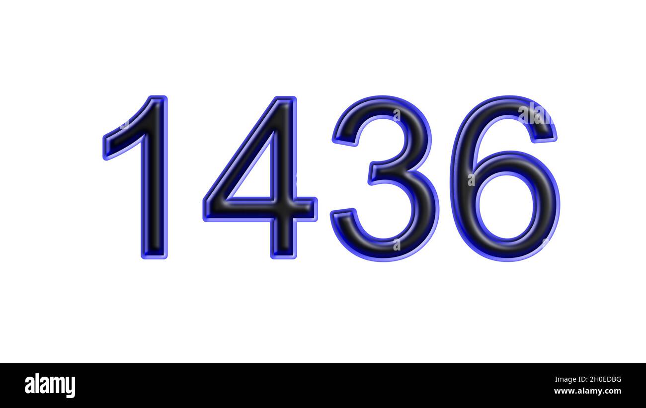 blue 1436 number 3d effect white background Stock Photo - Alamy