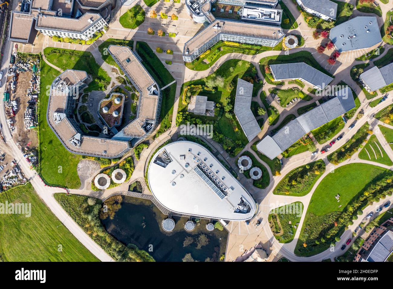 UNIVERSITY OF YORK, YORK, UK - OCTOBER 11, 2021. An aerial view of the ...