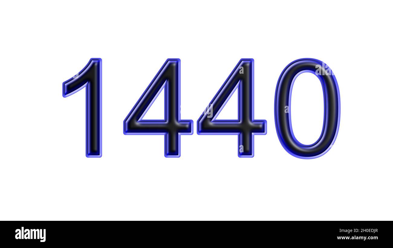 blue 1440 number 3d effect white background Stock Photo - Alamy