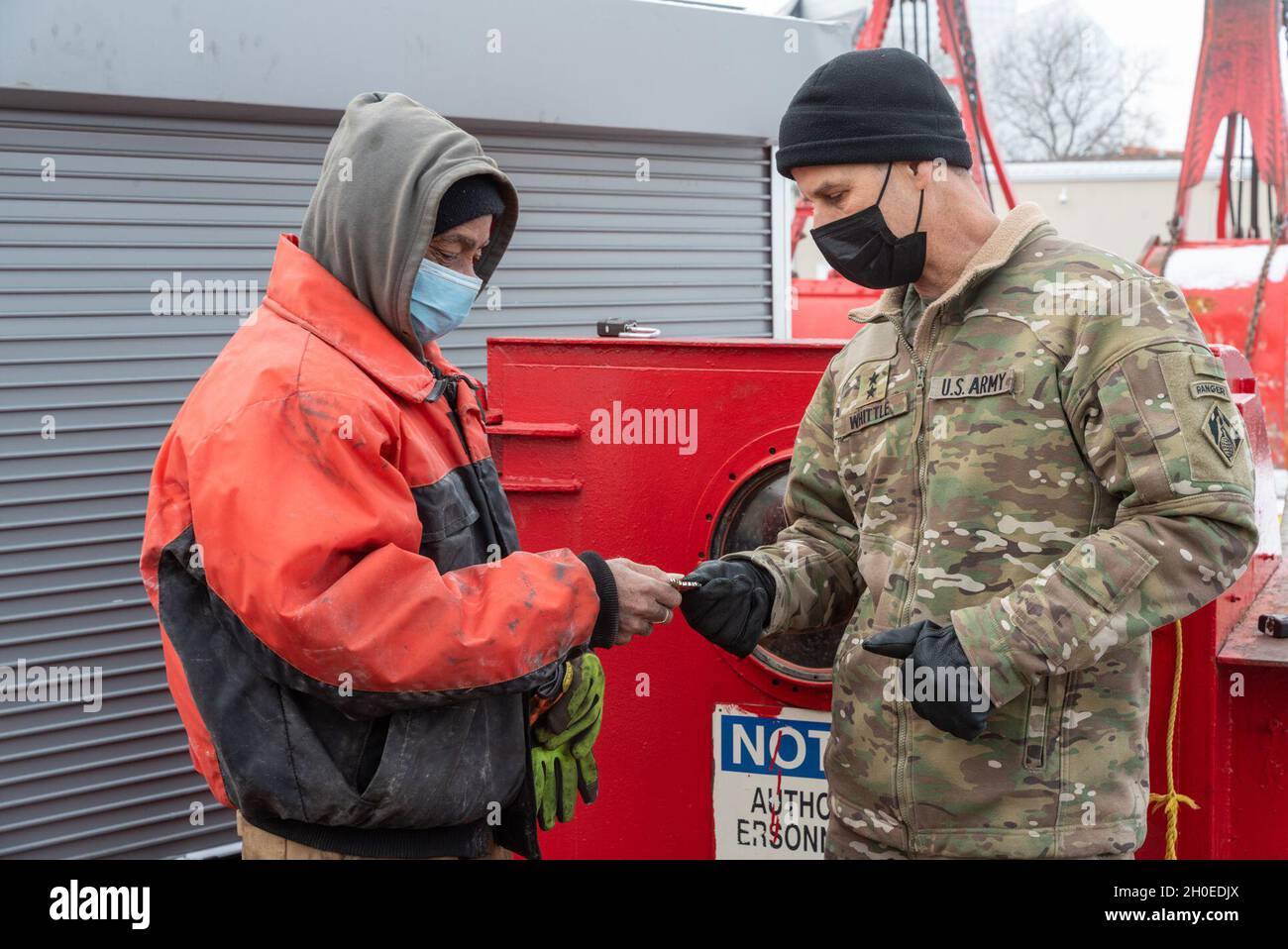 Anthony Gilmore, head deckhand of the U.S. Army Corps of Engineers ...