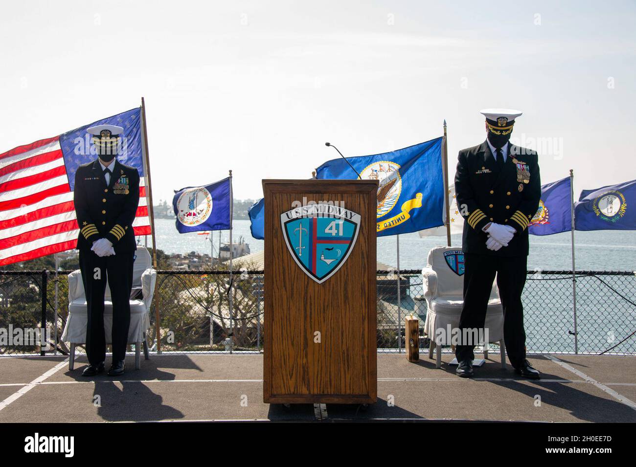 SAN DIEGO (Feb. 11, 2021) Capt. Kathleen M. Ellis, commanding officer ...
